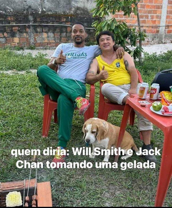 Will Smith and Jackie Chan enjoying some cold one in Brazil - 9GAG