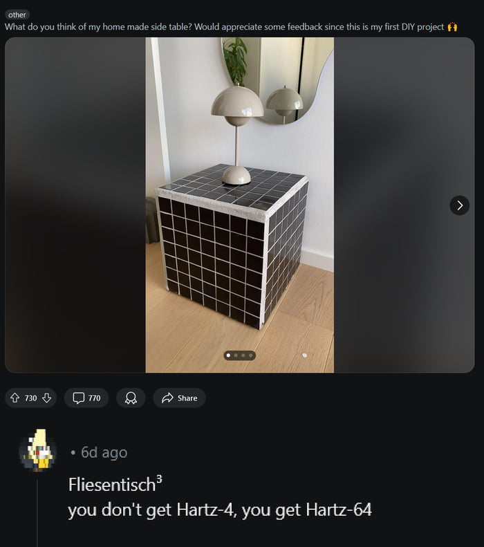 "Roast my side table"? Challenge accepted. - 9GAG