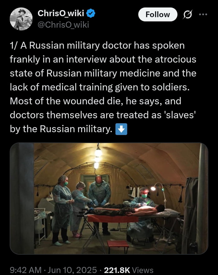 Reporting on a Russian source. Who could have guessed their medical ...