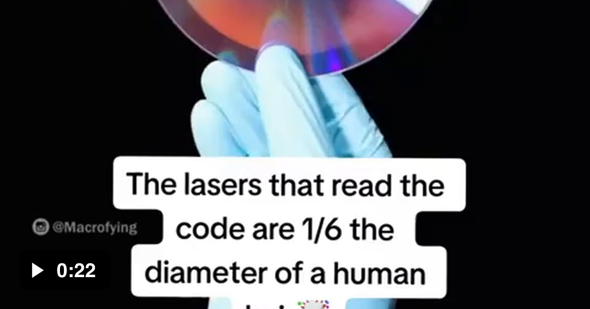 A fascinating look at the binary code etched onto the surface of a CD ...