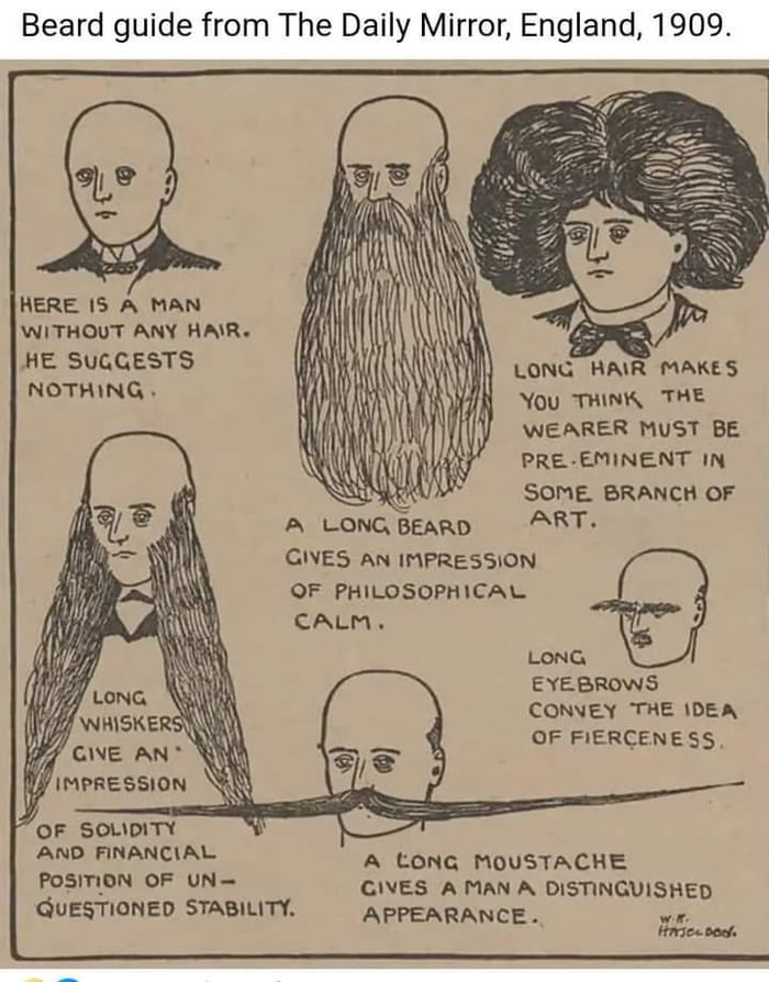 A cool guide about beards from 1909. - 9GAG
