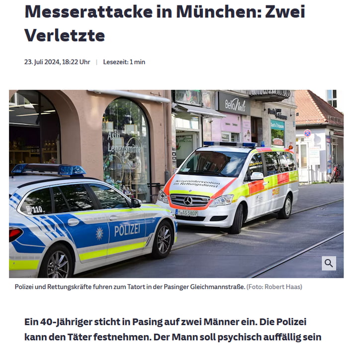 Another day, another random stabbing. Guess the suspect's nationality ...