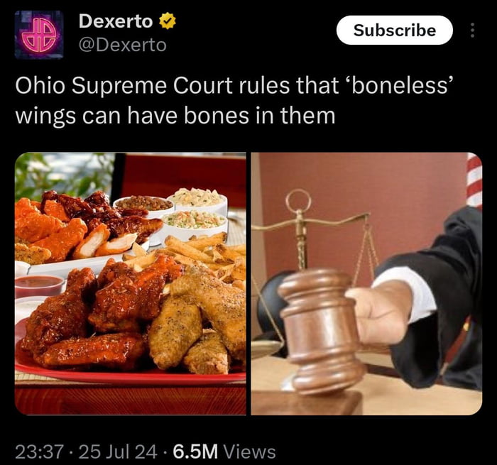 Would you like your boneless wings with or without bone?” - 9GAG