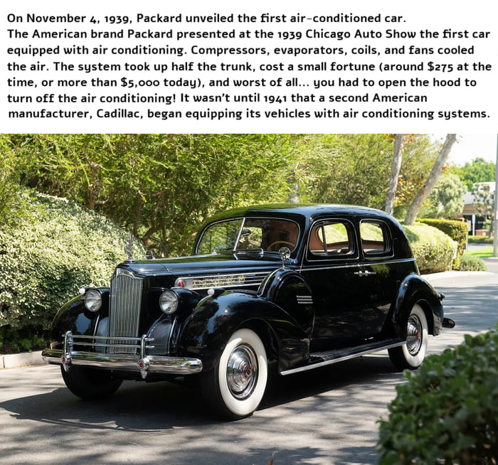 86 years ago, air conditioning arrived in cars. - 9GAG