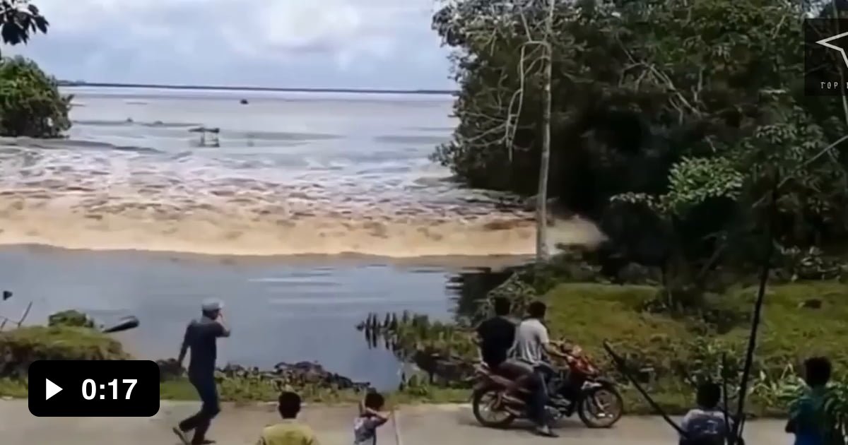 People gather to film the waves, until they realize it's too late - 9GAG
