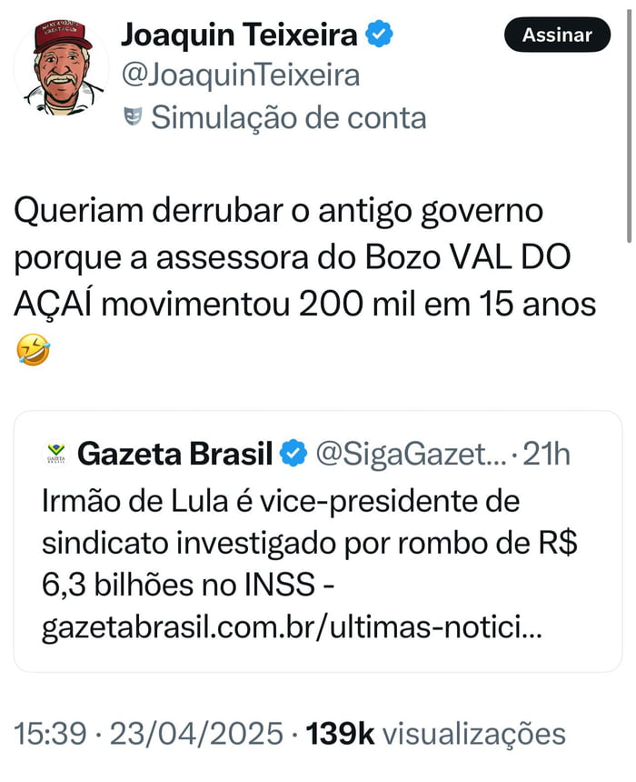 Bozo maior ladrão do Brasil... - 9GAG