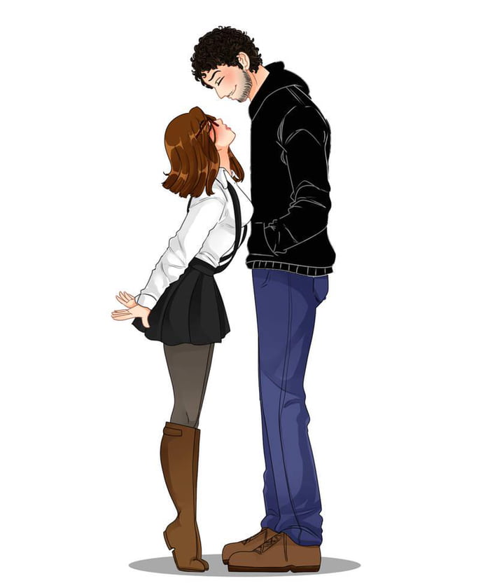 The difference in height is fantastic 😍🤞 - 9GAG