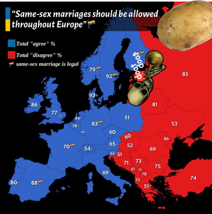 Europe is divided: Former ottoman and soviet lands are more bigoted. - 9GAG
