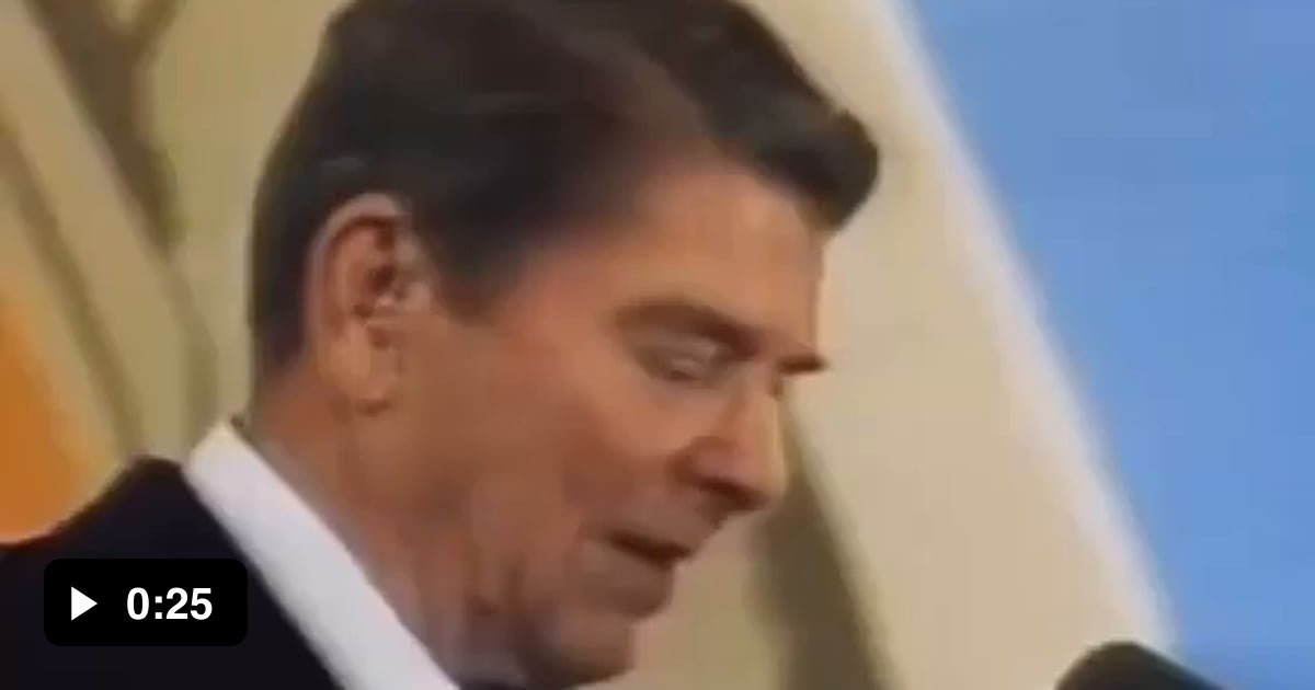 “Missed me”, Ronald Reagan in 1987 when a ballon pops - 9GAG