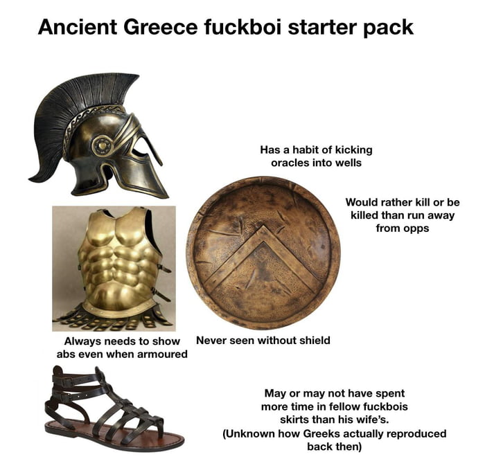 Ancient Greece f**kboi starter pack - 9GAG