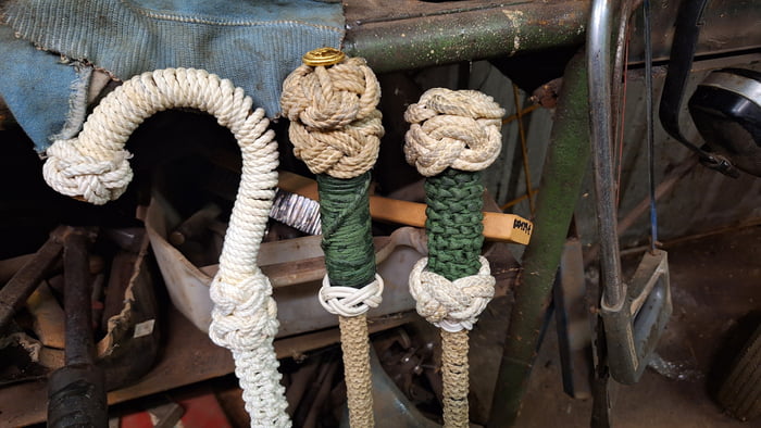 Canes my navy mate made with his knot tying skills..will coat them in ...