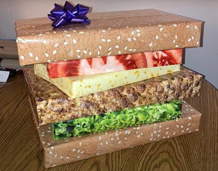 Sandwich gift-wrapping technique - 9GAG