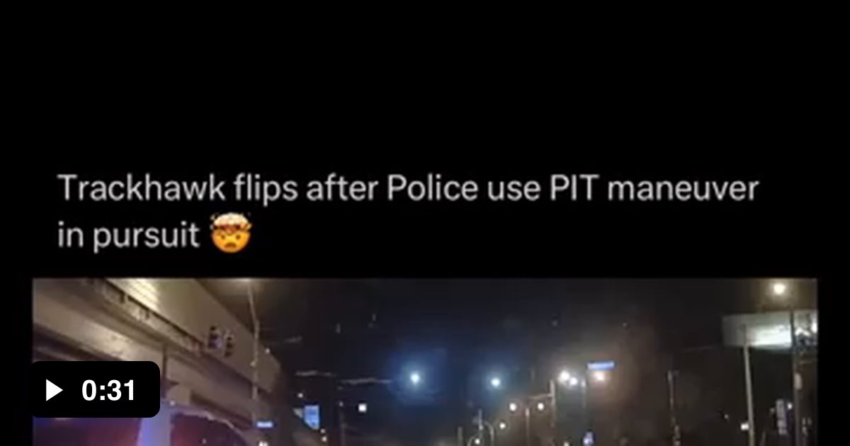 Trackhawk flips during police chase - 9GAG
