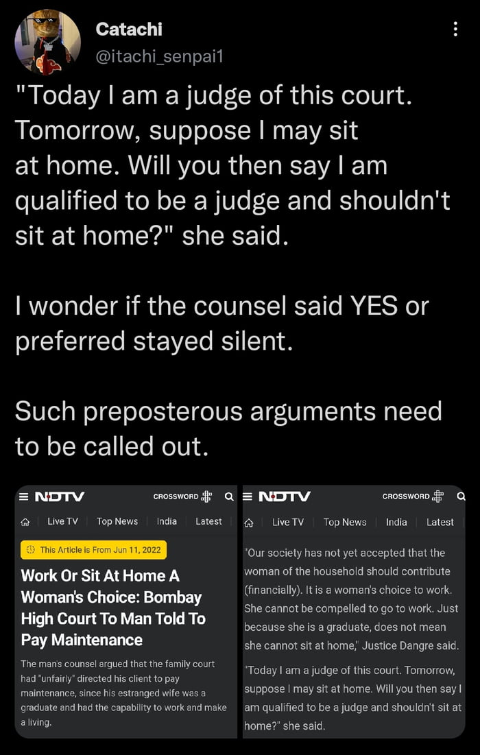 Imagine a Judge asks you this question. What do you answer? Meanwhile ...