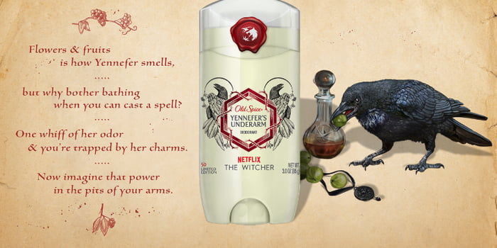 Old Spice advertises the Witcher with Yennefer's underarm scents - 9GAG