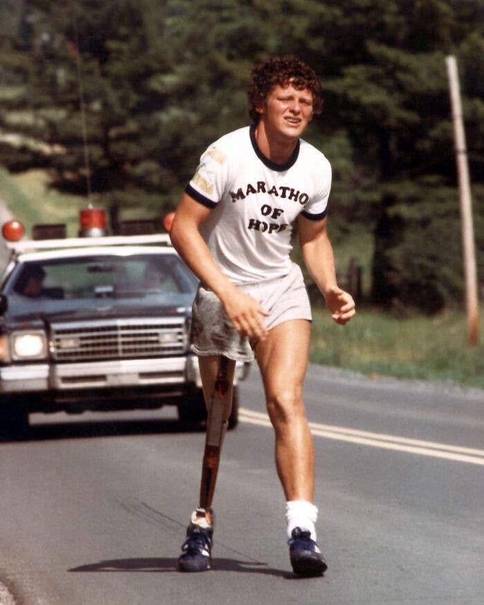 Terry Fox, A 21 Year Old Canadian Who Lost A Leg To Cancer, Began A ...