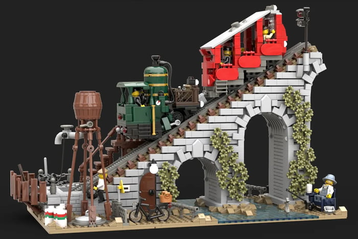 Built a LEGO Rack Railway (more images and details see link in comments ...