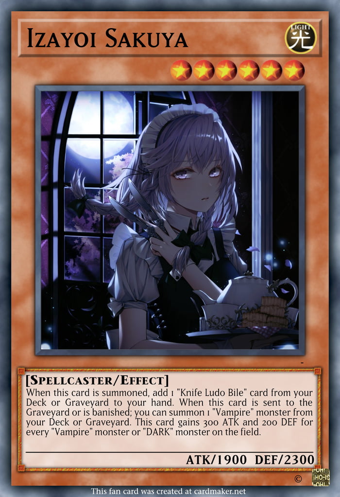 Day 2 of fake touhou yugioh cards. I have some vague ideas for what I want to make, but nothing ...