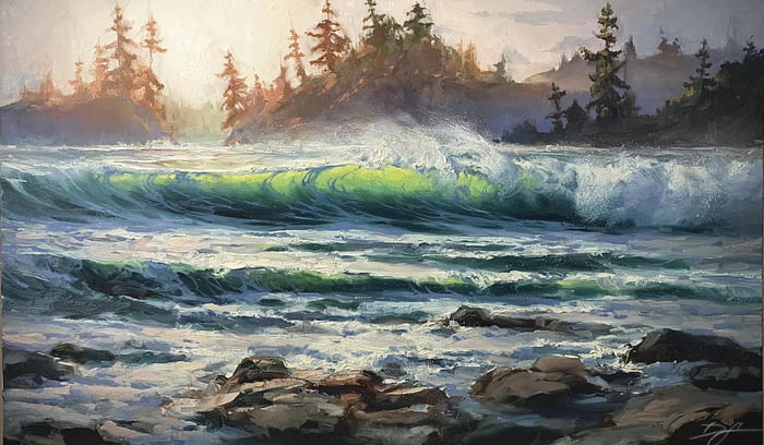 Newest oil painting to capture our beautiful BC waters, painted mostly ...