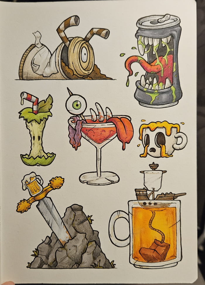 I drew some random drinks - 9GAG