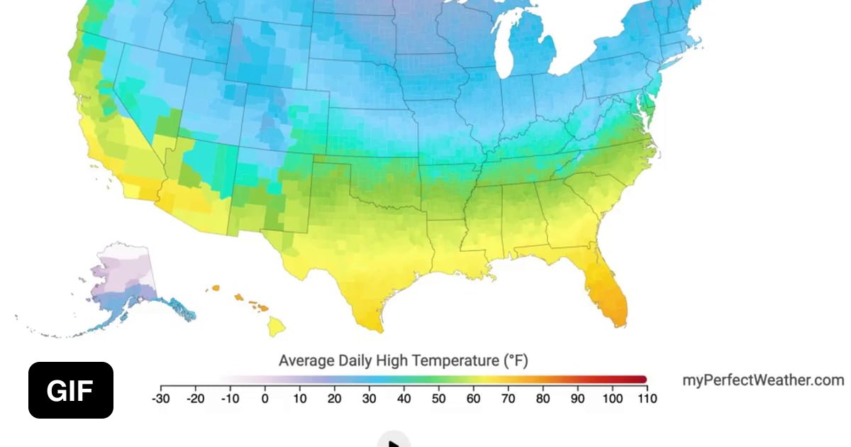 Patterns of Daily High Temperature in USA - 9GAG