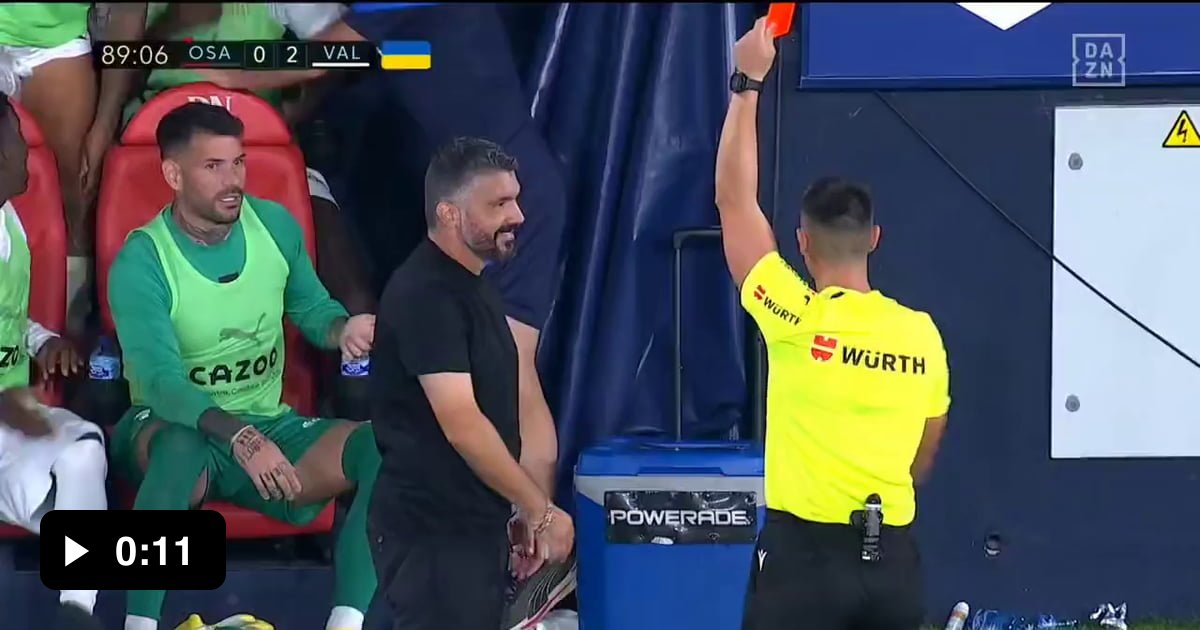 Gattuso's reaction to Diakhaby getting a 2nd yellow/red card when on ...
