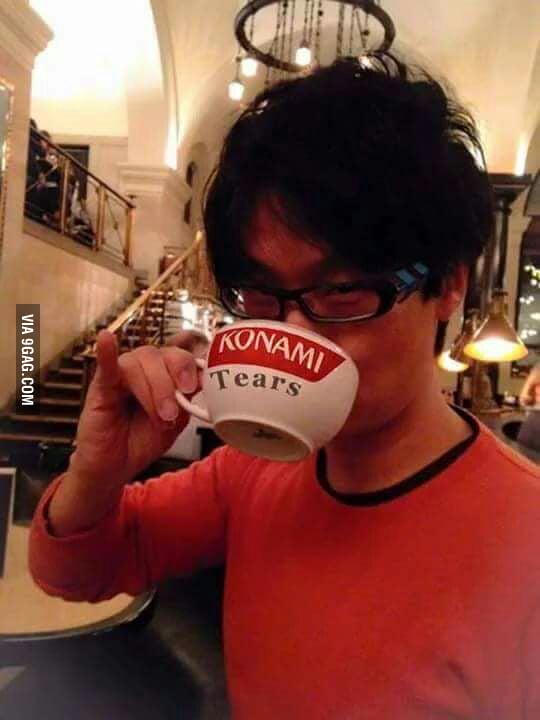 Kojima drinking Konami tears - 9GAG