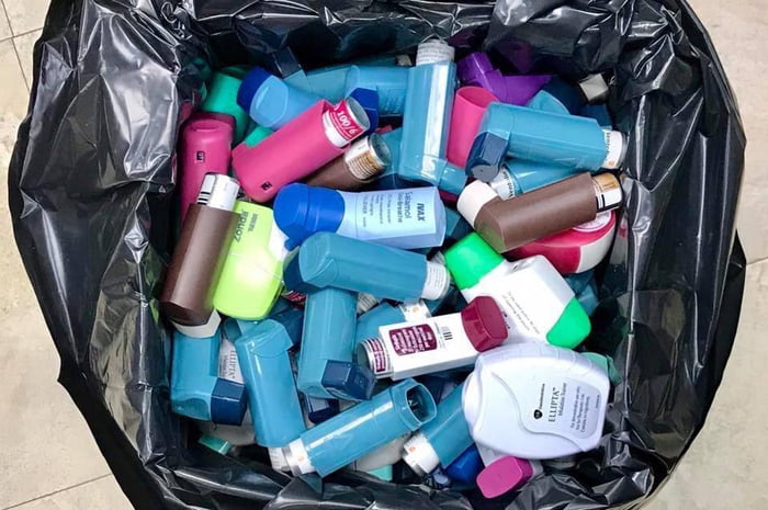 Another batch of used inhalers sent for recycling. There is absolutely ...