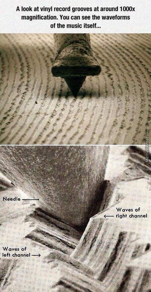 Zoomed in Vinyl record - 9GAG