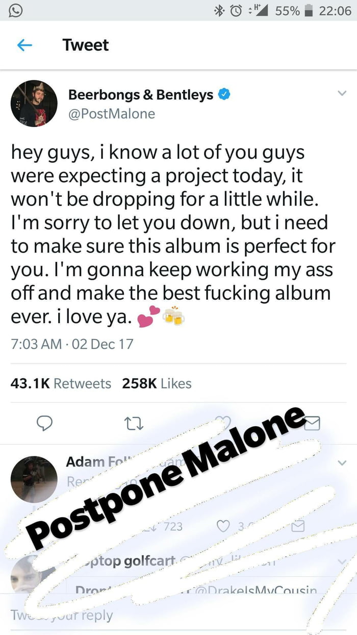 Postpone Malone - 9GAG