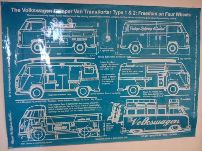 Volkswagen Camper Van blueprints - 9GAG