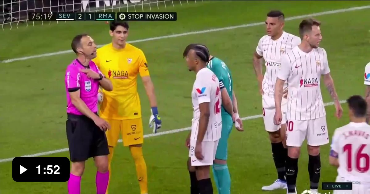 VAR review and decision to disallow Vinicius goal vs Sevilla for ...