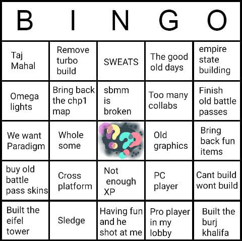 FortniteBr Bingo - 9GAG
