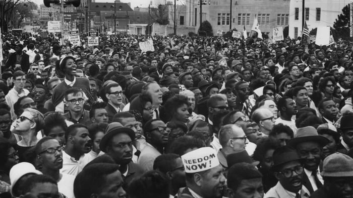 Civil rights protesters arrive in Montgomery, Alabama, on March 29 ...