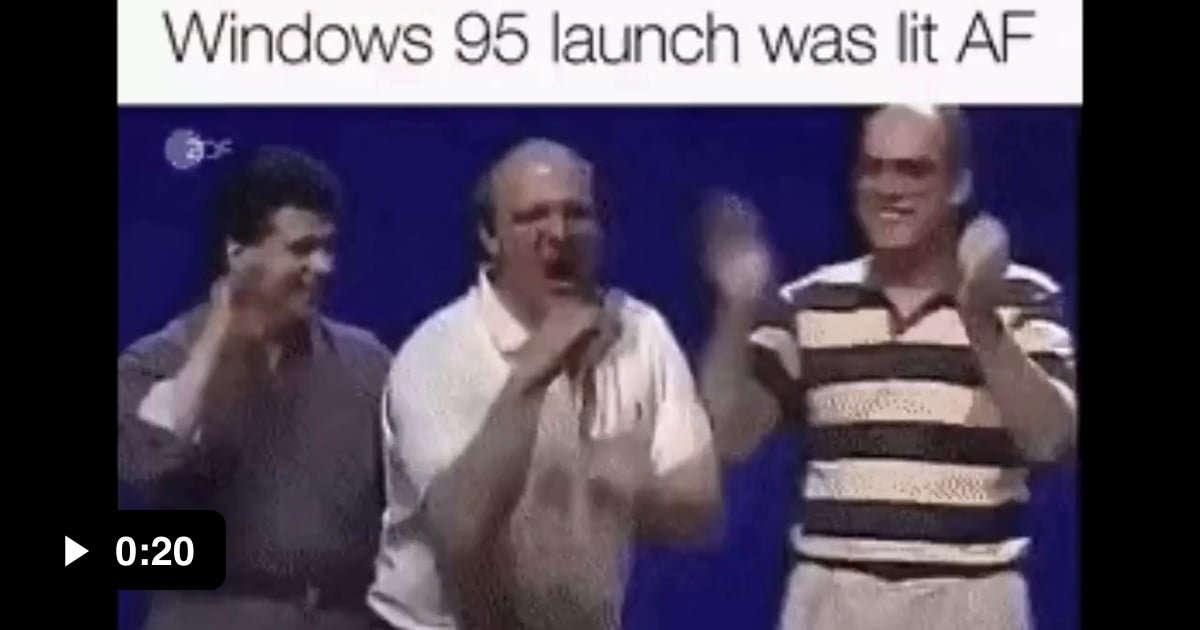 Microsoft employees who are happy when Windows 95 was released. - 9GAG