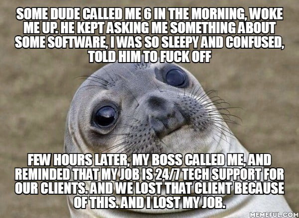 My brain hasn't turned on when I was woken up from deep sleep so sudden ...