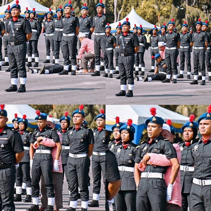 At an enforcement cadet graduation ceremony, a cadet fainted. His uncle ...