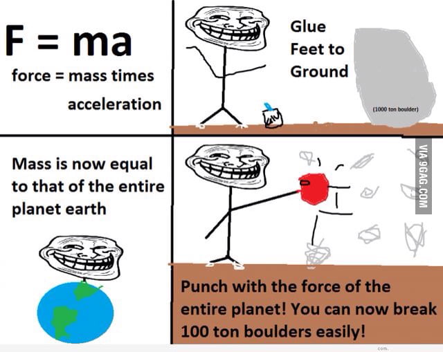 Physics once again broken by troll physics - 9GAG