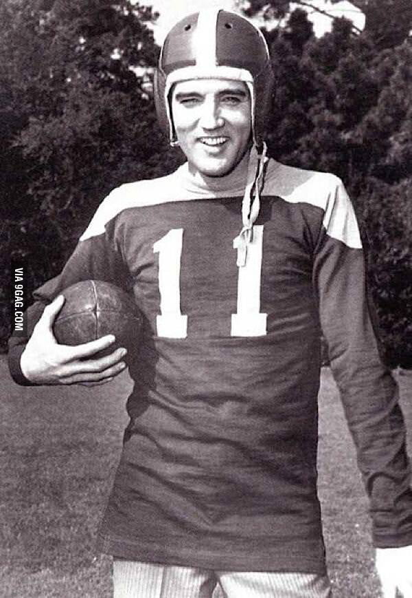 Elvis Presley about to play American Football - 9GAG
