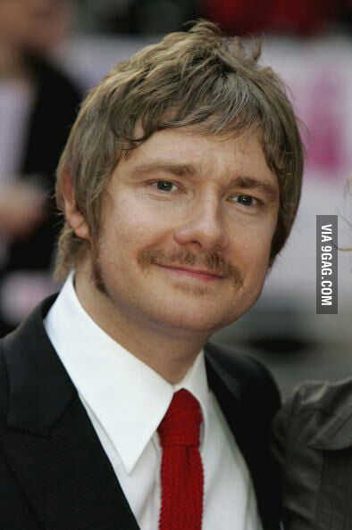 Creepy mustache Martin Freeman - 9GAG