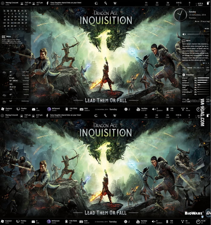 My Rainmeter! Modified Enigma skin + custom background. Why have a ...