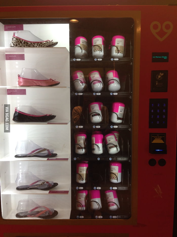 Shoe vending machine in Singapore. Only for female? - 9GAG