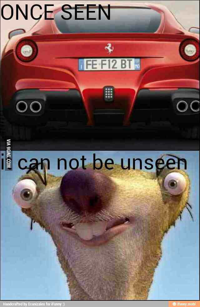 Ferrari F12 looks like Sid from ice age - 9GAG