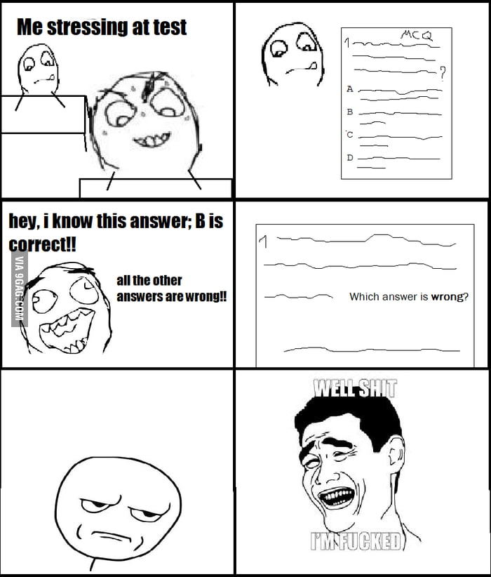 Multiple choice questions at exam.... - 9GAG