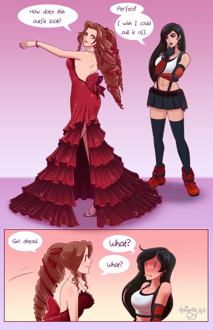 Final Fantasy VII Aerith + Tifa Dress Comic - 9GAG