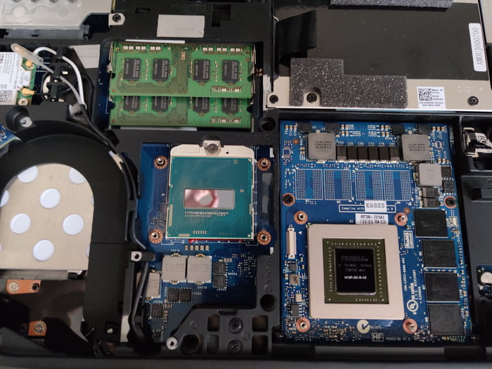 Disassembling a laptop. Cleaning and repasting it cures the ocd... - 9GAG