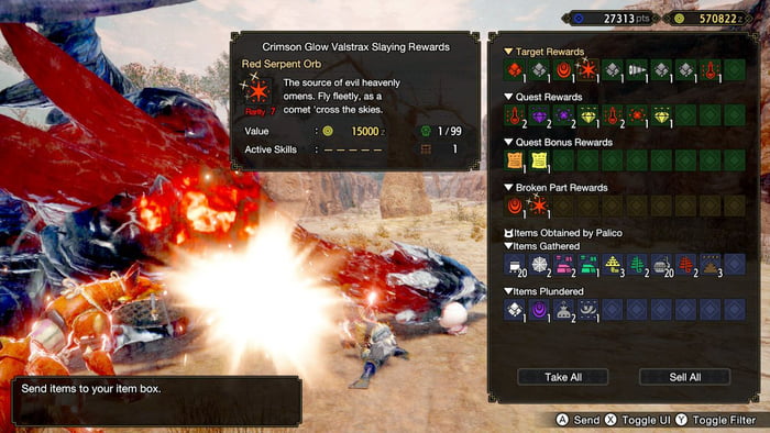 First Hunt, 1 Orb carve reward, 1 Orb broken part reward, 1 Orb Target ...