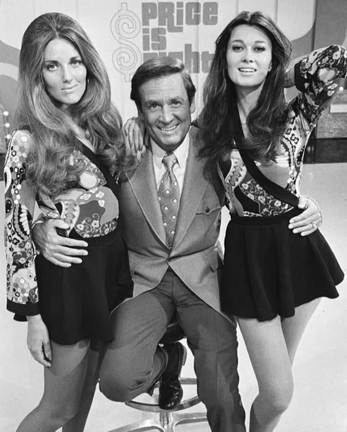 Bob Barker with two models from The Price is Right, 1970s - 9GAG