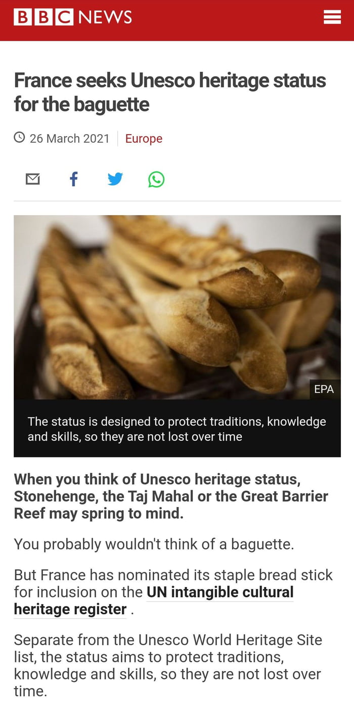 World heritage baguette - 9GAG