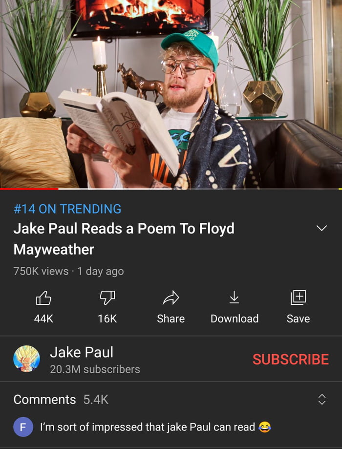 Jake Paul can read ? - 9GAG